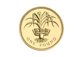 Wales: Leek Round £1 Coin - Mintage: 325,700,051 - Scarcity Index: 1