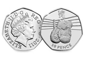 2011 Boxing 50p Coin - Mintage: 2,148,500 - Scarcity Index: 27